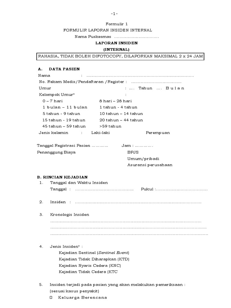 Form Laporan IKP | PDF