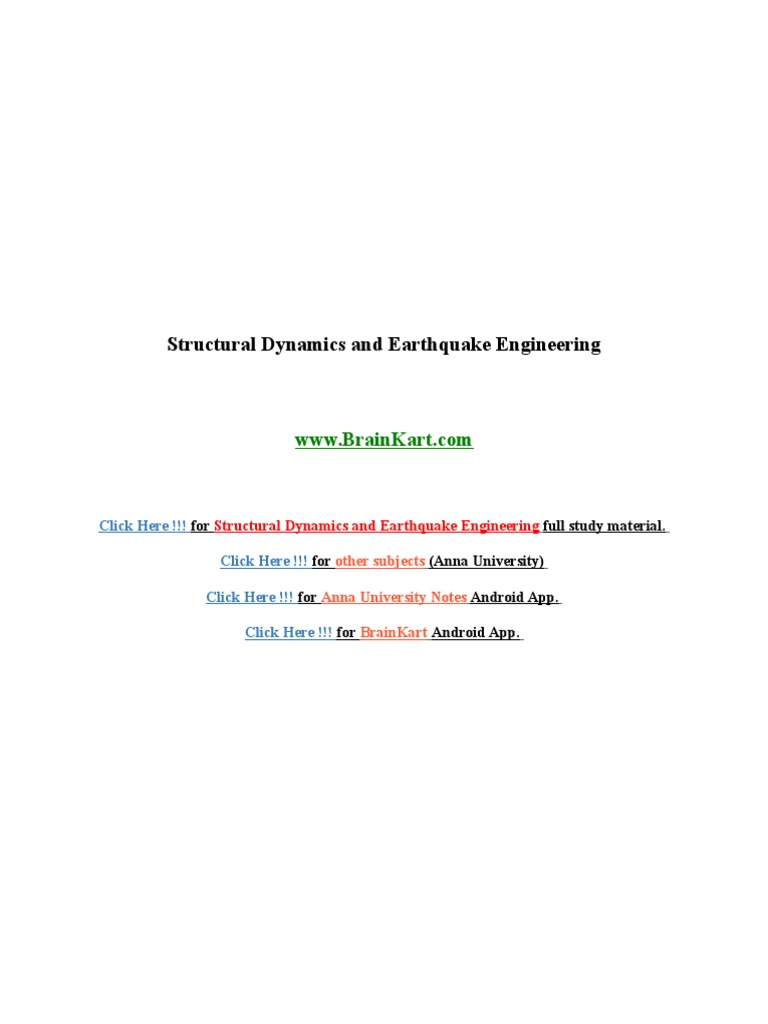 053 - CE8021, CE6701 Structural Dynamics and Earthquake Engineering - 2 ...