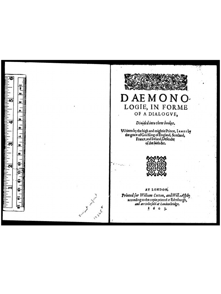 James I King Of England Daemonologie In Forme Of A Dialogue Pdf