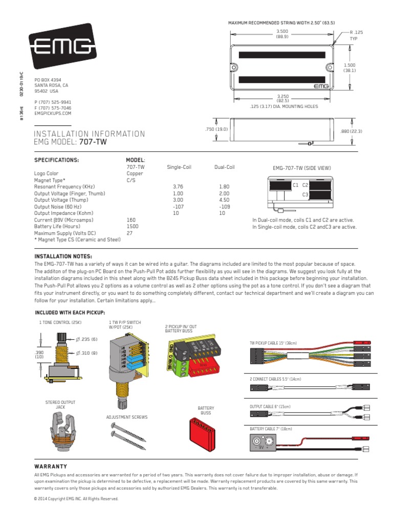Installation Information Emg Model: 707-Tw | PDF | Electrical Connector ...