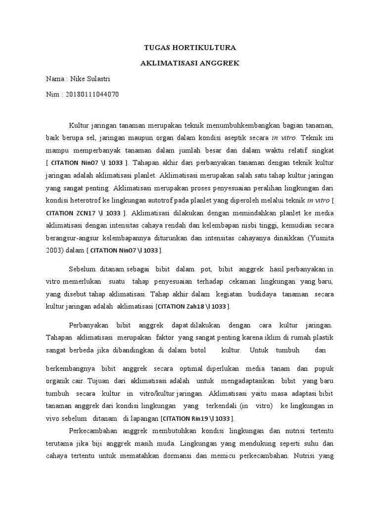 Aklimatisasi Anggrek | PDF | Teknologi & Rekayasa