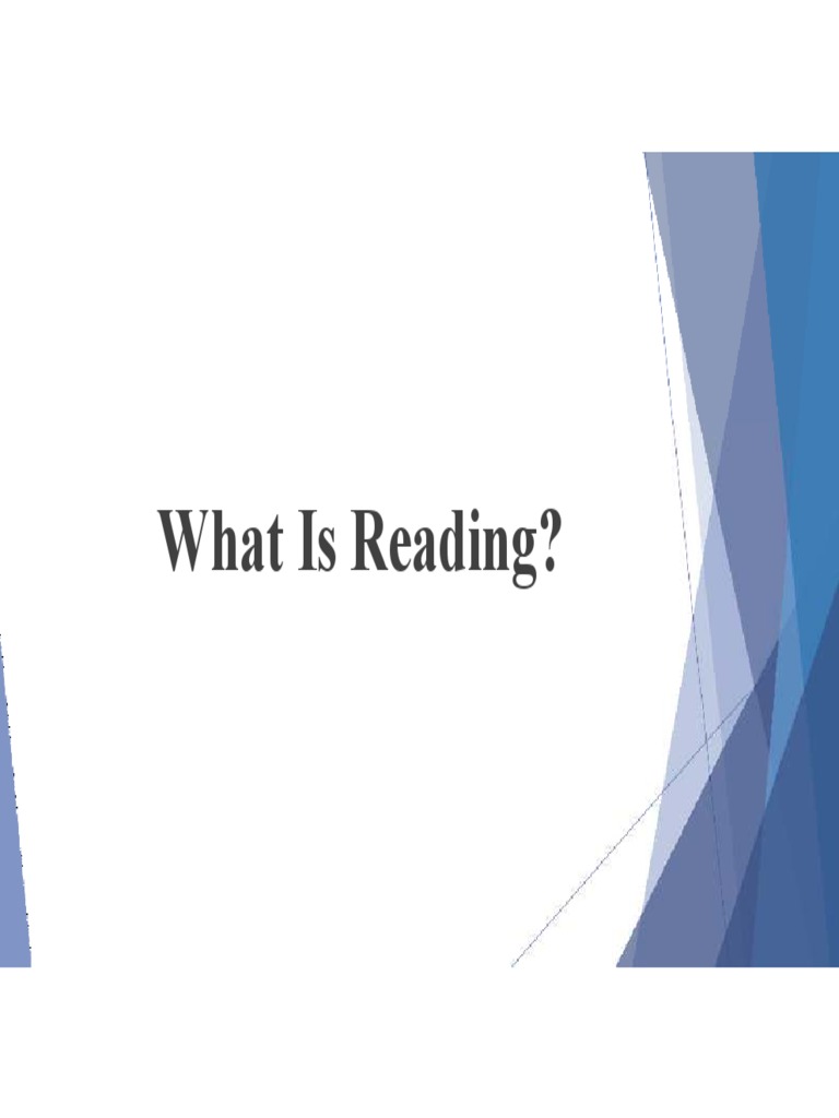 What Is Reading? | PDF