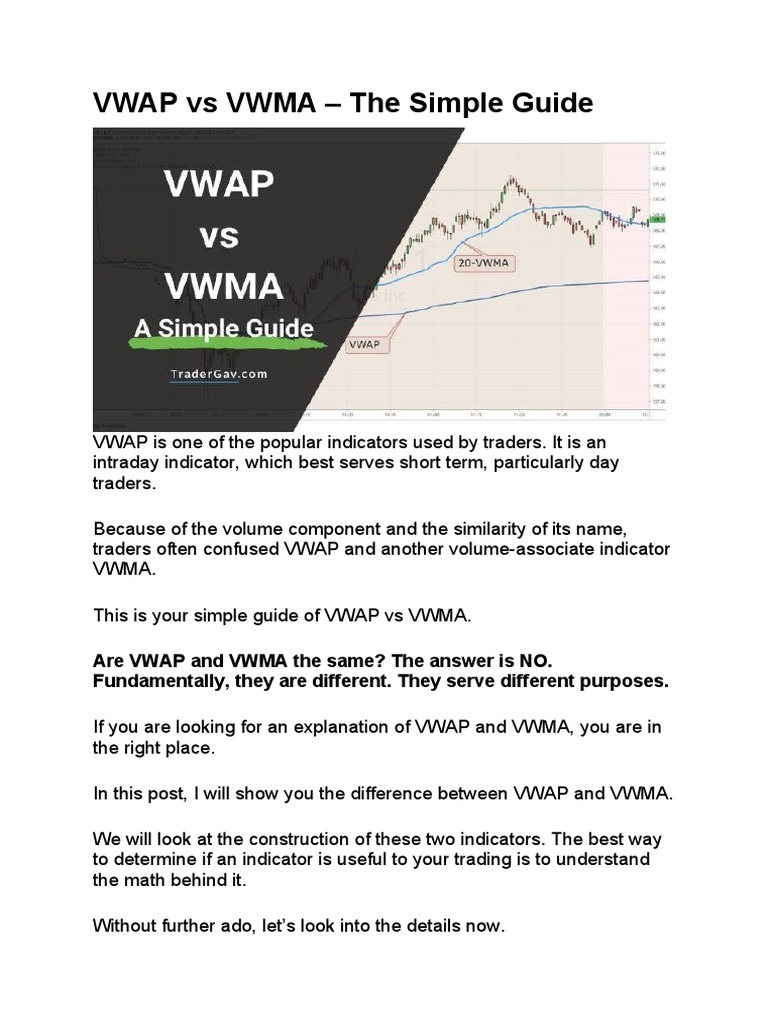 VWAP vs VWMA - The Simple Guide to Understanding the Difference | PDF | Moving Average | Day Trading