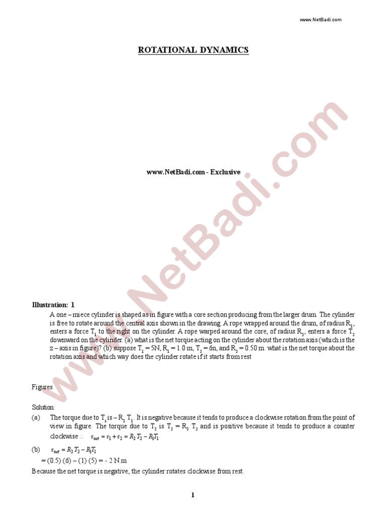 Rotational Dynamics | PDF | Rotation Around A Fixed Axis | Torque