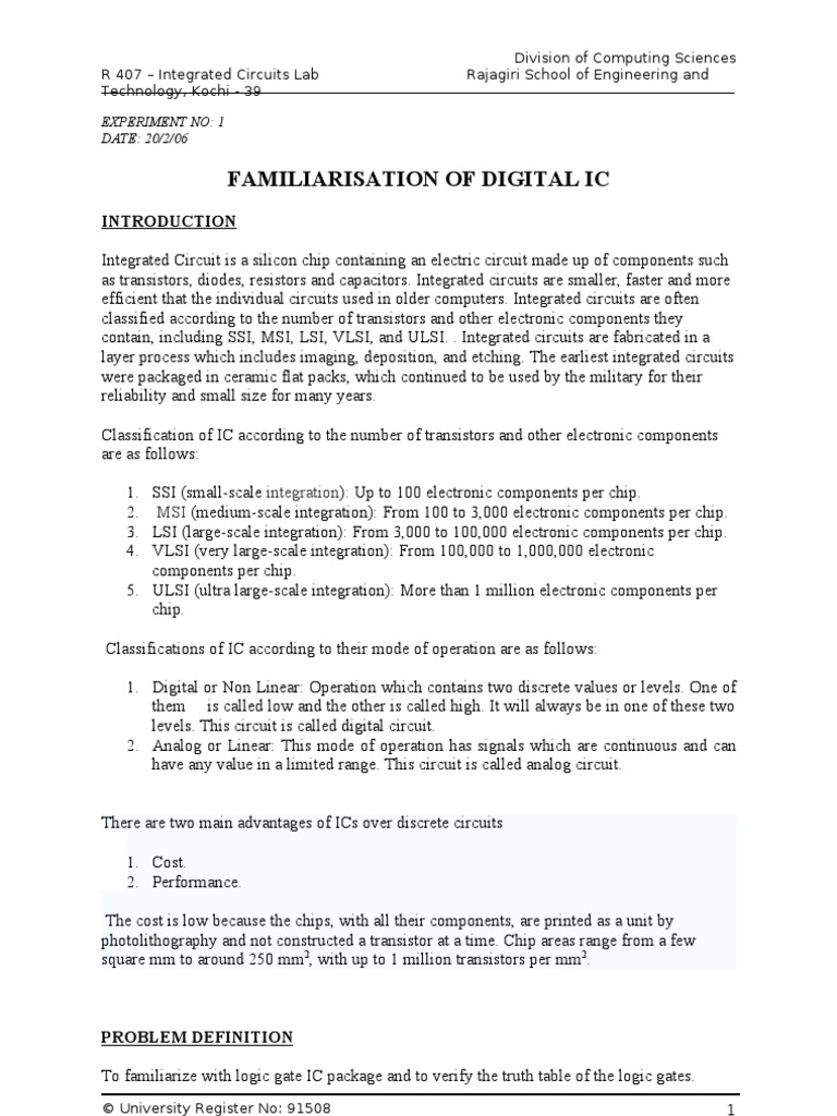 Ic Lab Rec | PDF | Logic Gate | Integrated Circuit