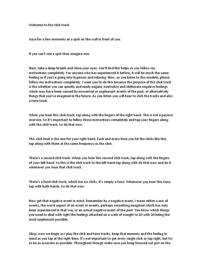Click Track | PDF | Feeling | Thought