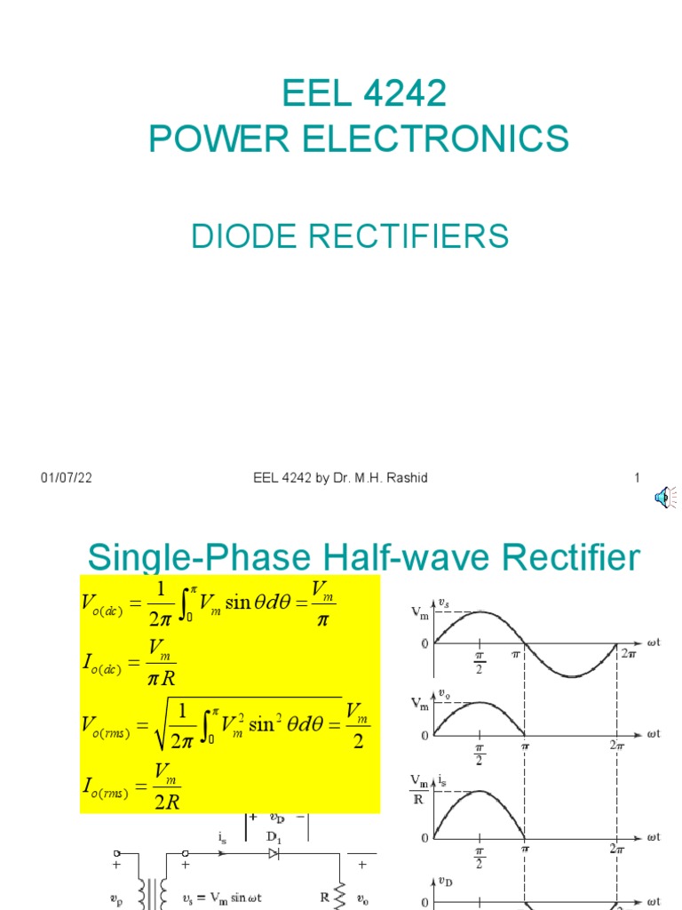 Power Electronics: Diode Rectifiers Guide | PDF | Rectifier | Force