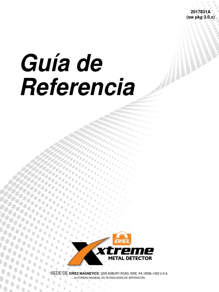 MM PDF 1 SP Eriez Xtreme Metal Detector Reference Guide Spanish | PDF ...