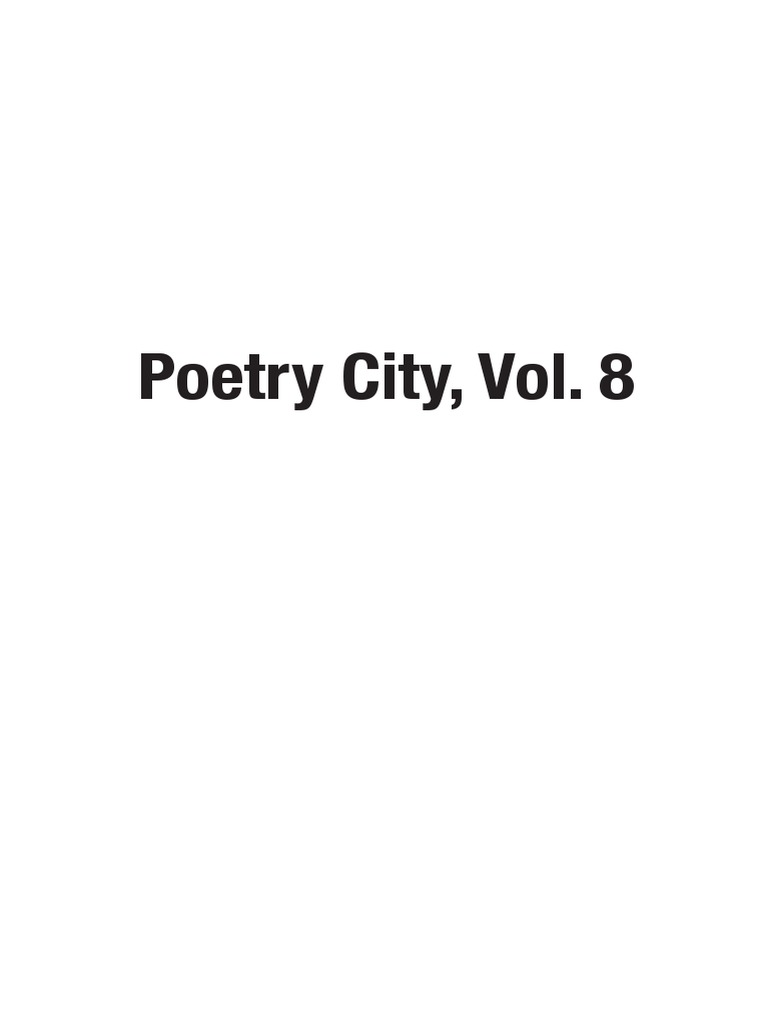 Poetry City Vol 8 | PDF | Self