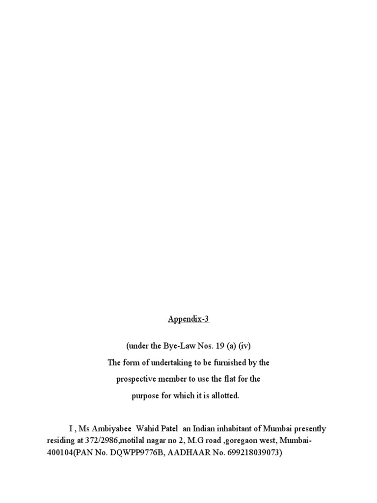 Undertaking On 100 Stamp Paper | PDF