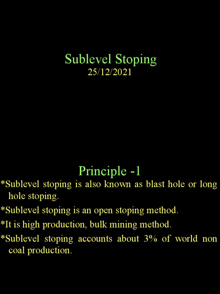 Sublevel Stoping | PDF | Mining | Drill