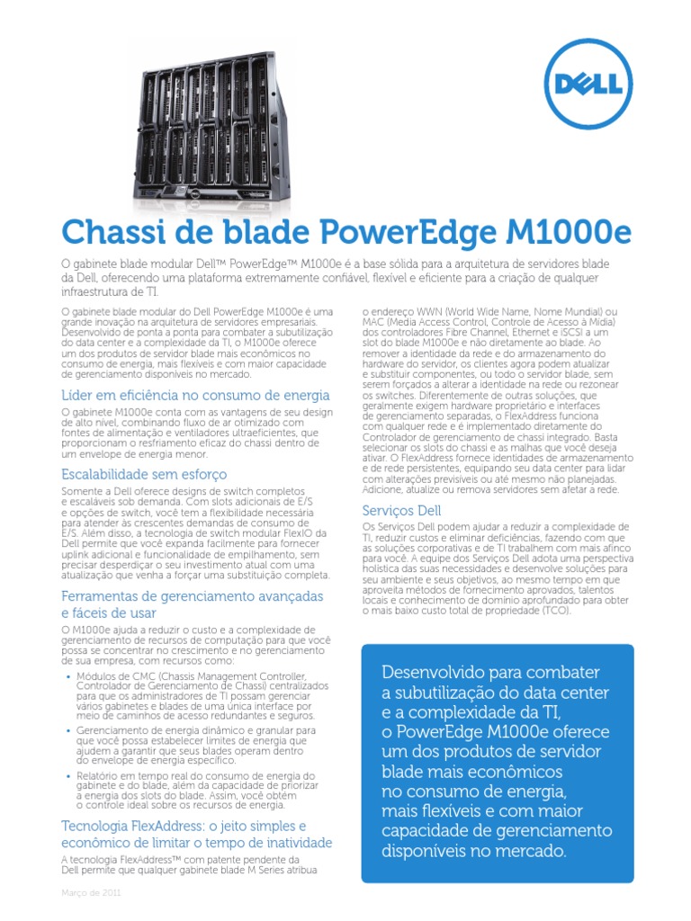 PowerEdge M1000e Spec Sheet BR | PDF | Rede de computadores | Comutador de rede