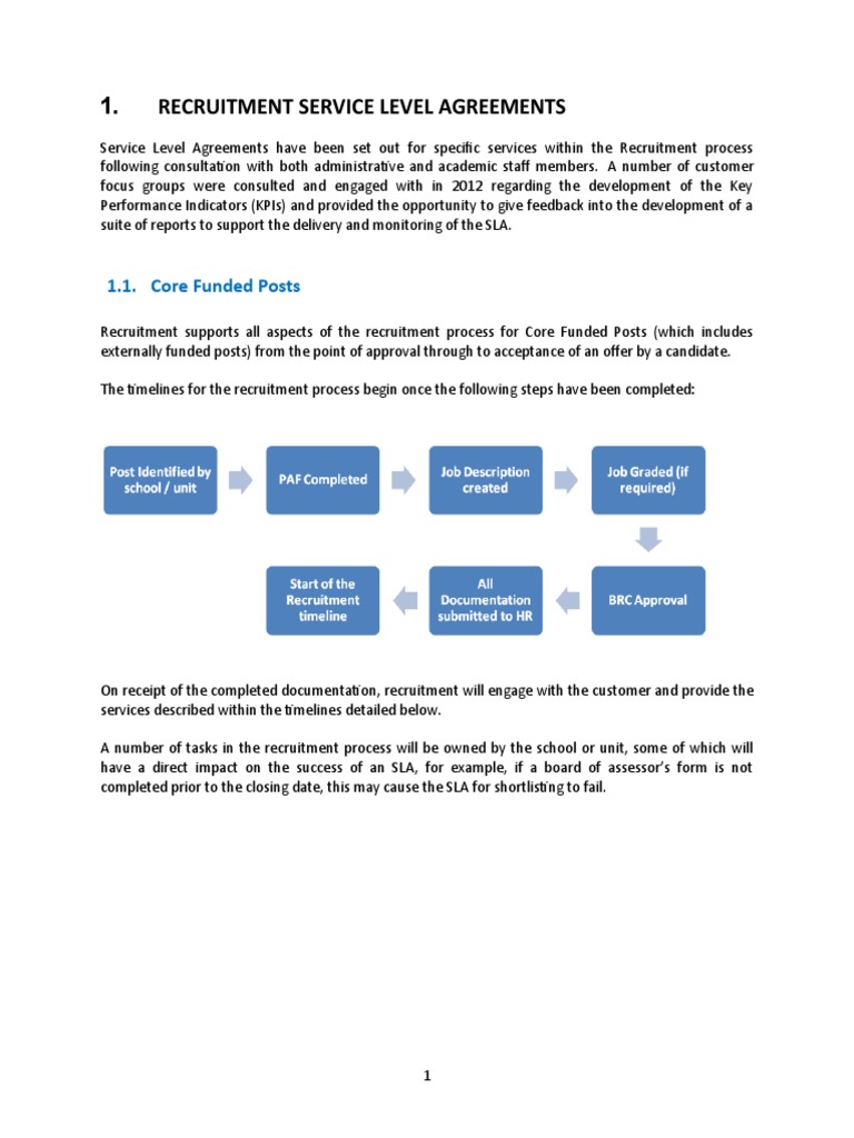 1 Recruitment Service Level Agreements | PDF | Recruitment | Service ...