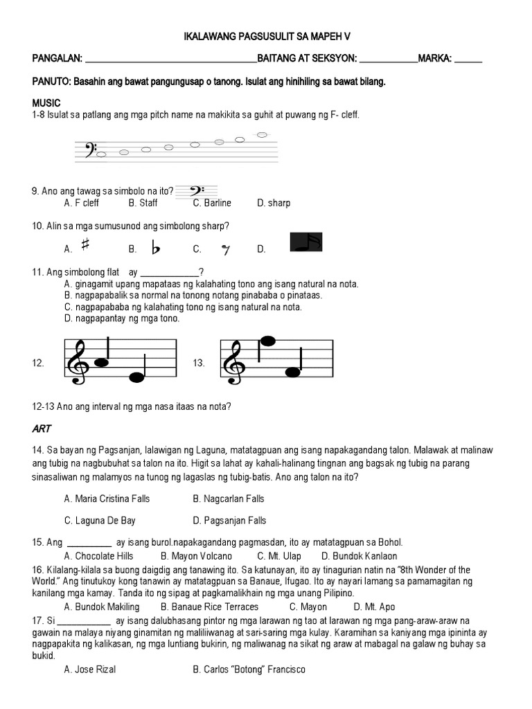 2nd PT - MAPEH 2 | PDF