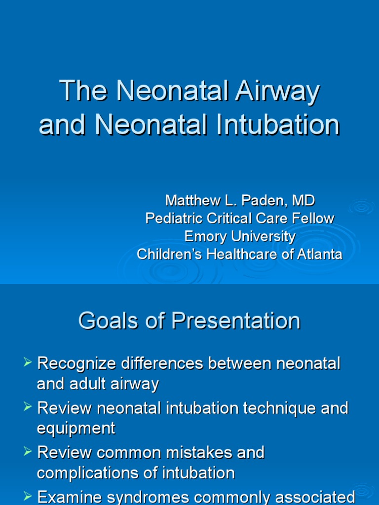 The Neonatal Airway | PDF | Medical Specialties | Clinical Medicine