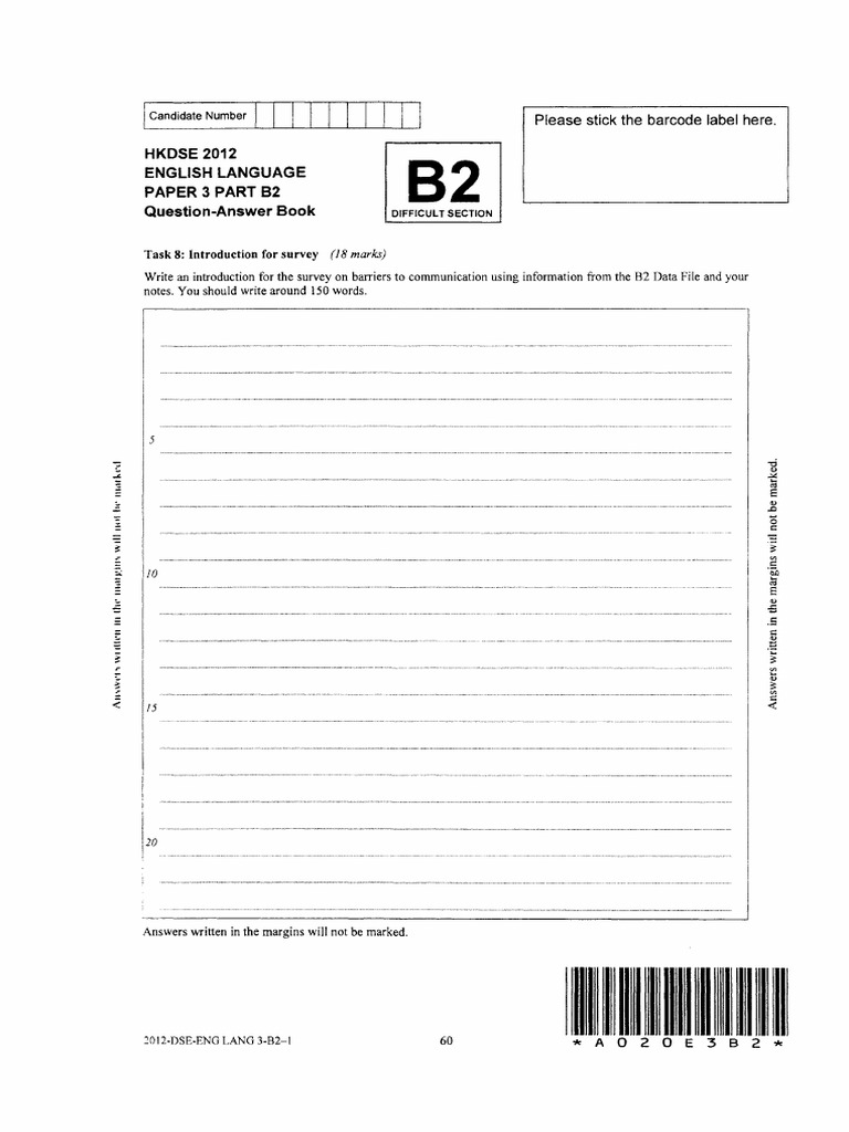 2012 Paper 3 Part B 2 Question-Answer Book | PDF