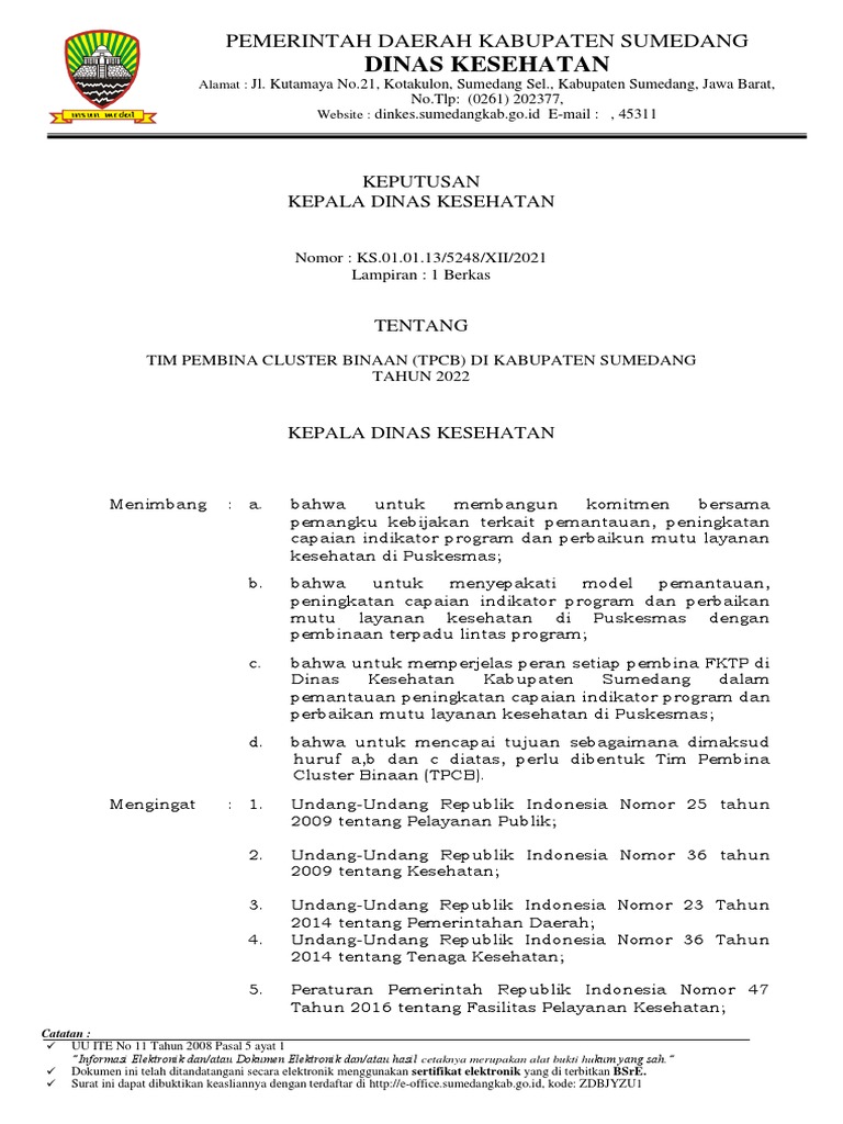 SK TPCB Tahun 2022 | PDF | Pengembangan Diri