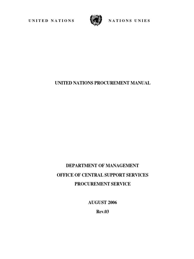 UN Procurement Manual | PDF | Request For Proposal | Economies