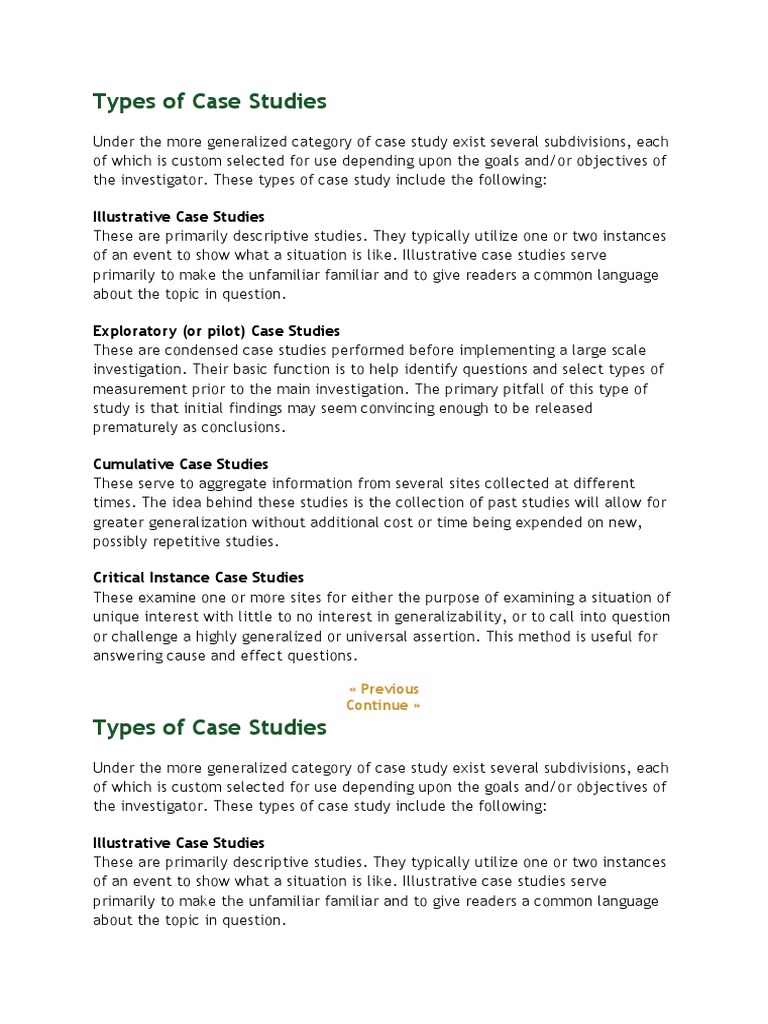 Types of Case Studies | Download Free PDF | Case Study | Academic ...
