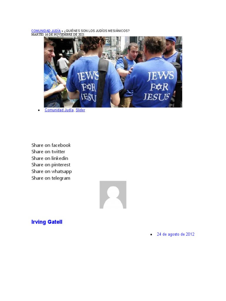 Identidad de los Judíos Mesiánicos | PDF | protestantismo | Mesías