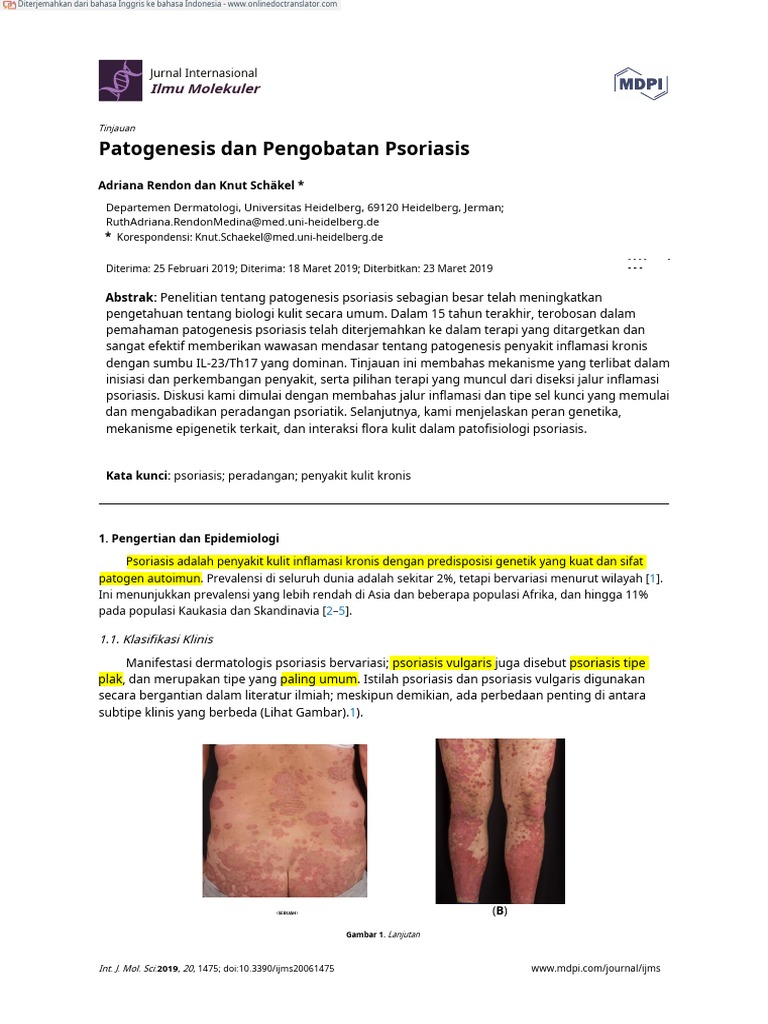 Psoriasis Pathogenesis and Treatment - En.id | PDF