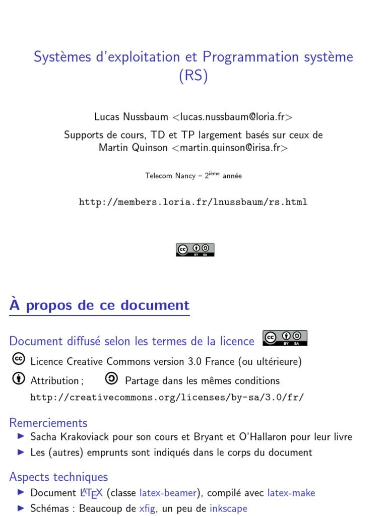 Cours de Systèmes d'Exploitation et Programmation | PDF | Système d'exploitation | Thread ...