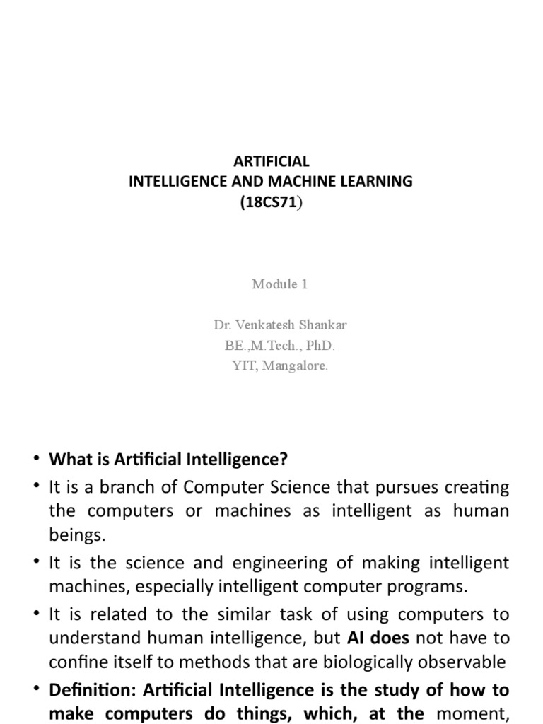 An Introduction to Artificial Intelligence and Machine Learning ...