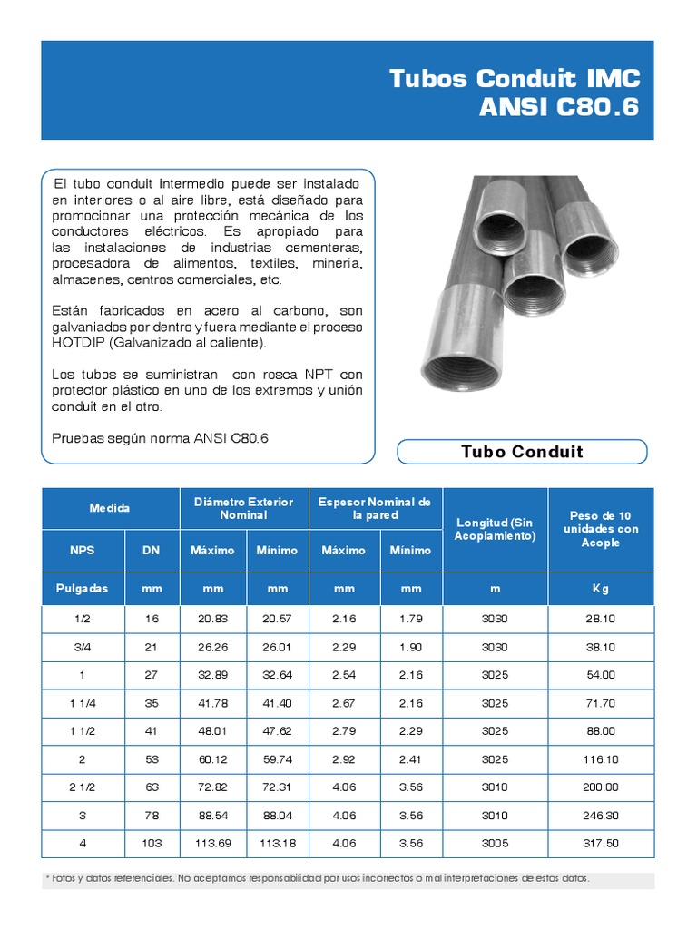 Ficha Tecnica Conduit Imc | PDF