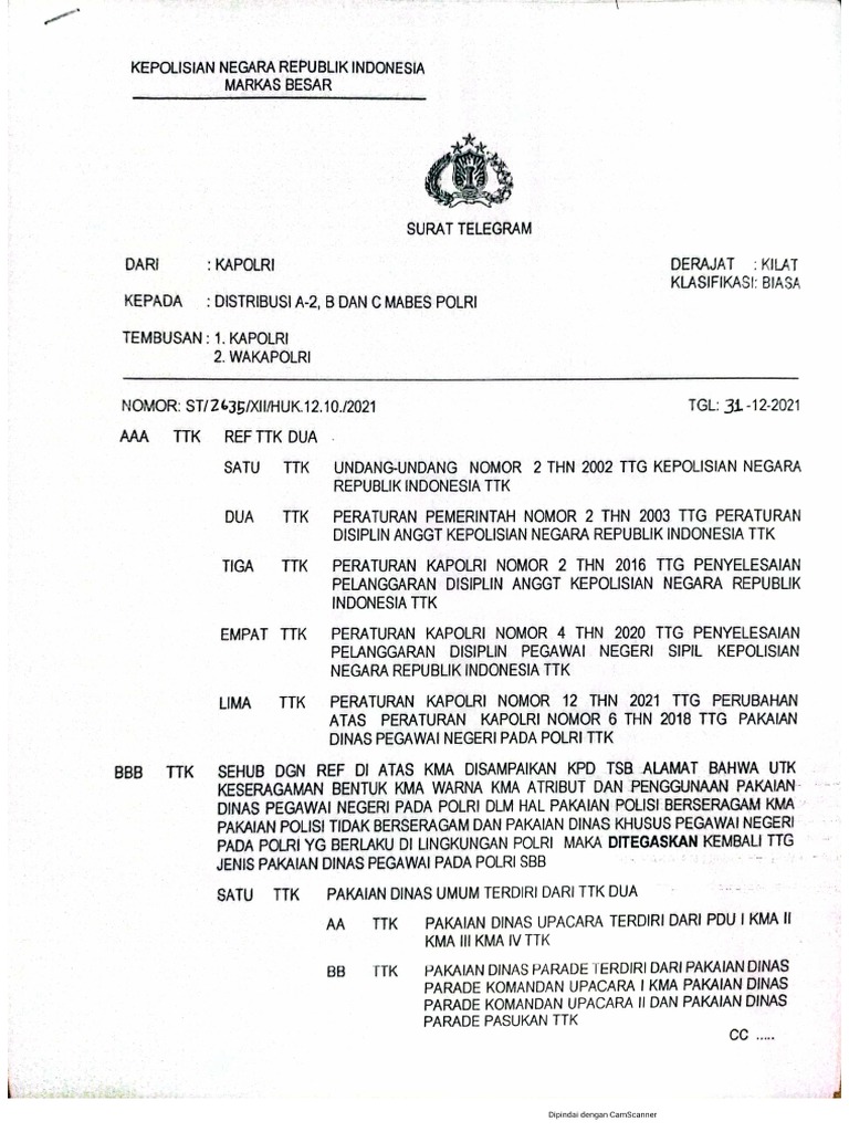 ST Penegasan Penggunaan Gampol | PDF