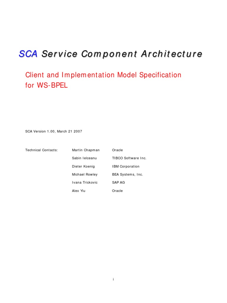 SCA ClientAndImplementationModelforBPEL V100 | PDF | Xml Schema | Computer Programming