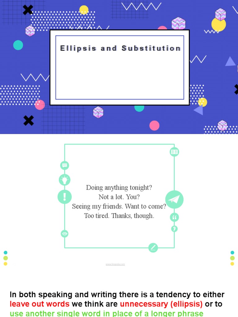 Ellipsis & Substitution Guide | PDF | Ellipsis | Grammar