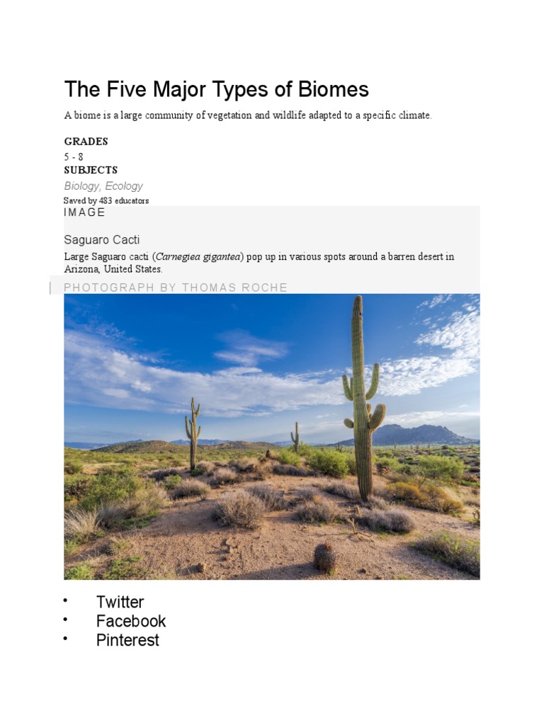 Overview of the Five Major Biomes | PDF | Forests | Climate