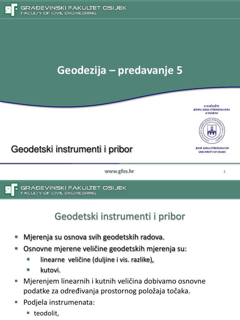Geodezija Predavanje 5 1 | PDF