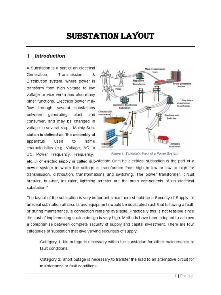 01 Substation Layout | PDF | Electrical Substation | Electric Power ...