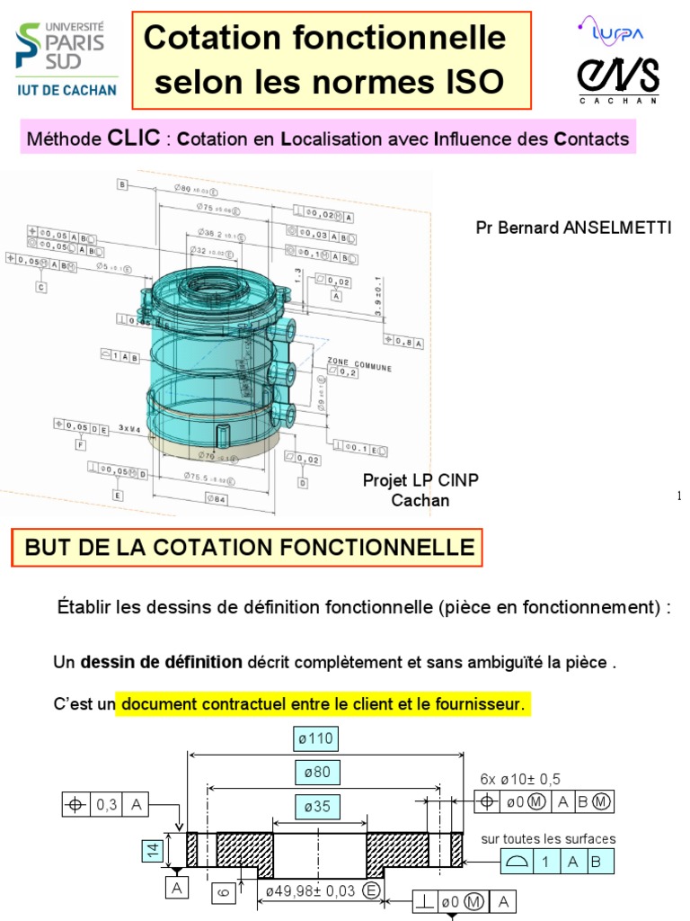 Cotation Fonctionnelle Selon Les Normes ISO: Méthode: Cotation en Localisation Avec Influence ...