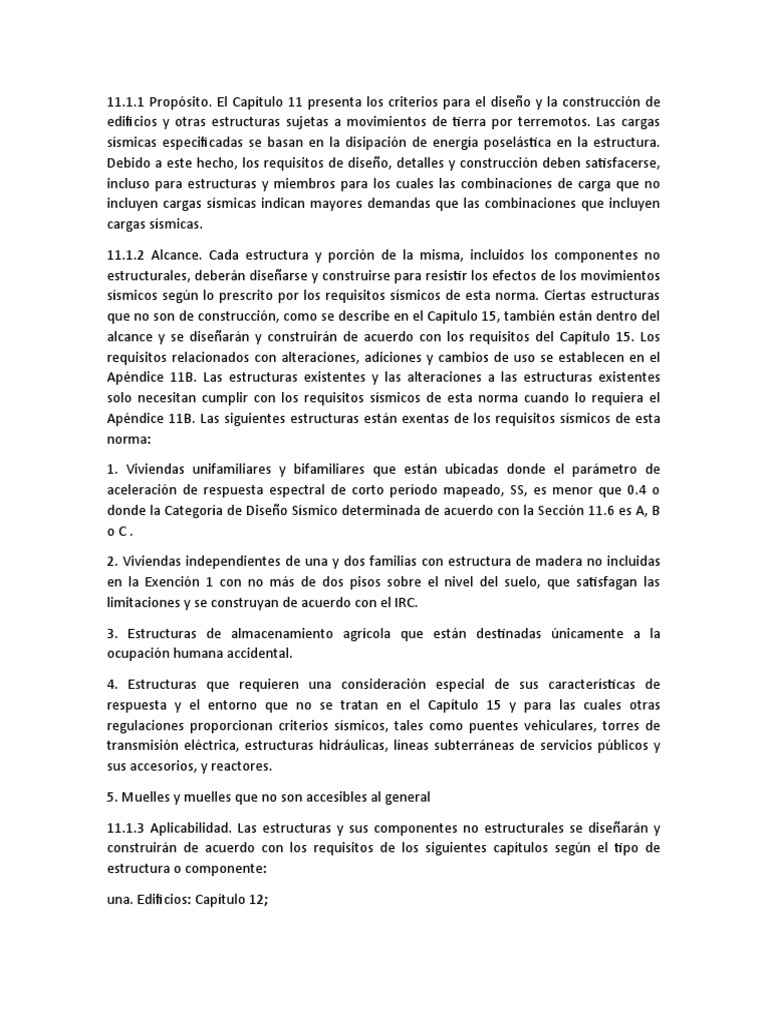 Capitulo 11 ASCE 7 | PDF | Fundación (Ingeniería) | Temblores