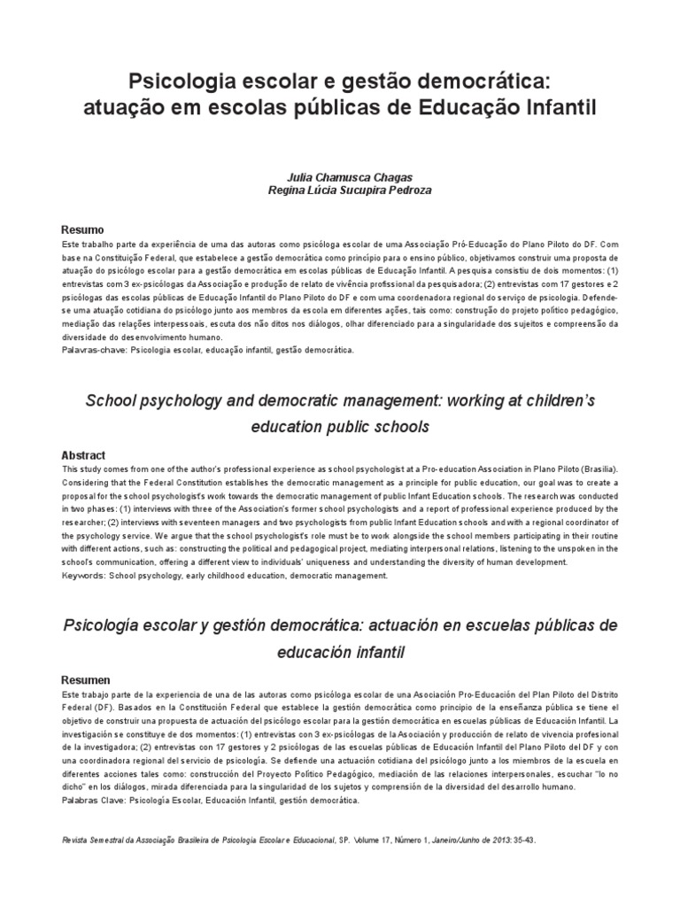 Forma de Atuação Psicologo Escolar | PDF | Psicologia | Psicologia ...