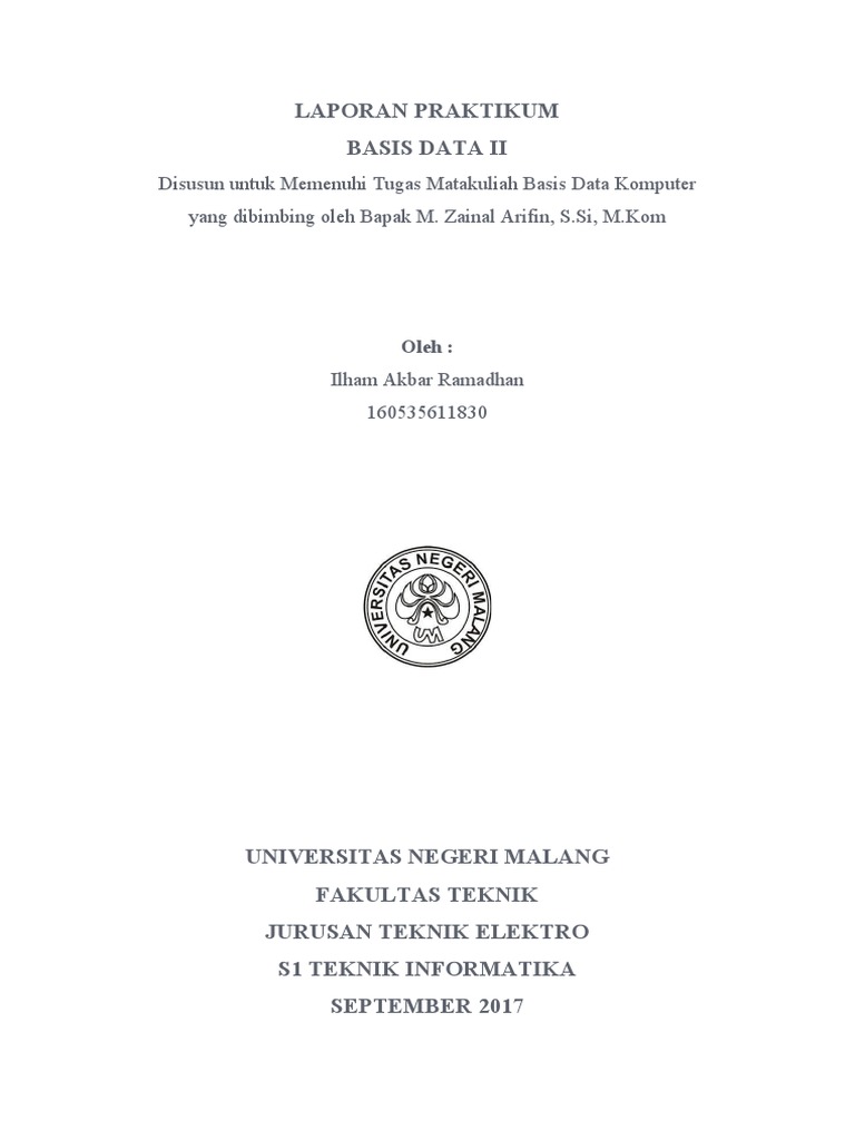 Laporan Praktikum Basis Data II | PDF