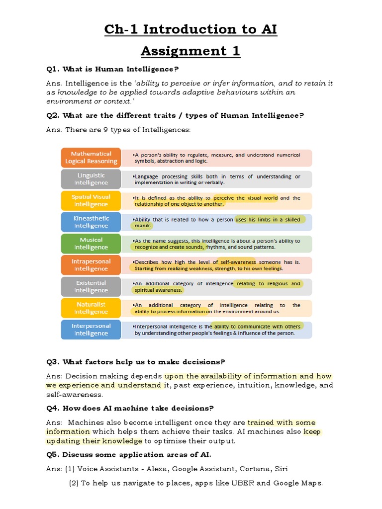 AI NOTES Class 10 Term 1 | PDF | Artificial Neural Network | Artificial ...