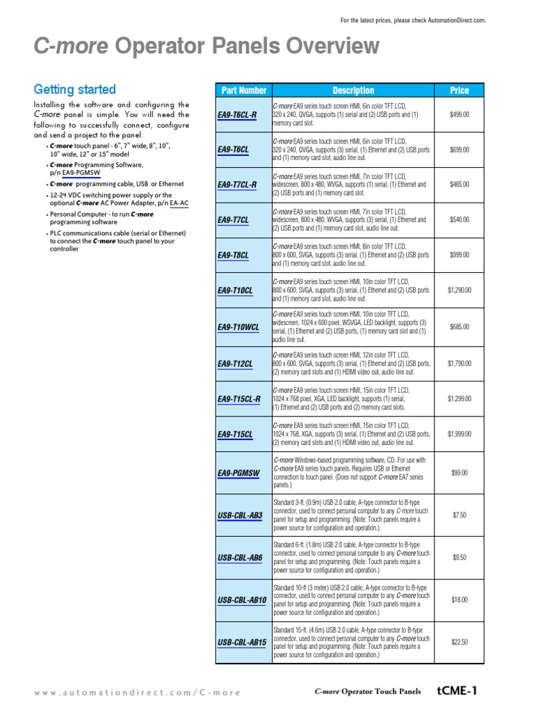 C-More Operator Panels Overview: Getting Started | PDF | Usb | Computer ...