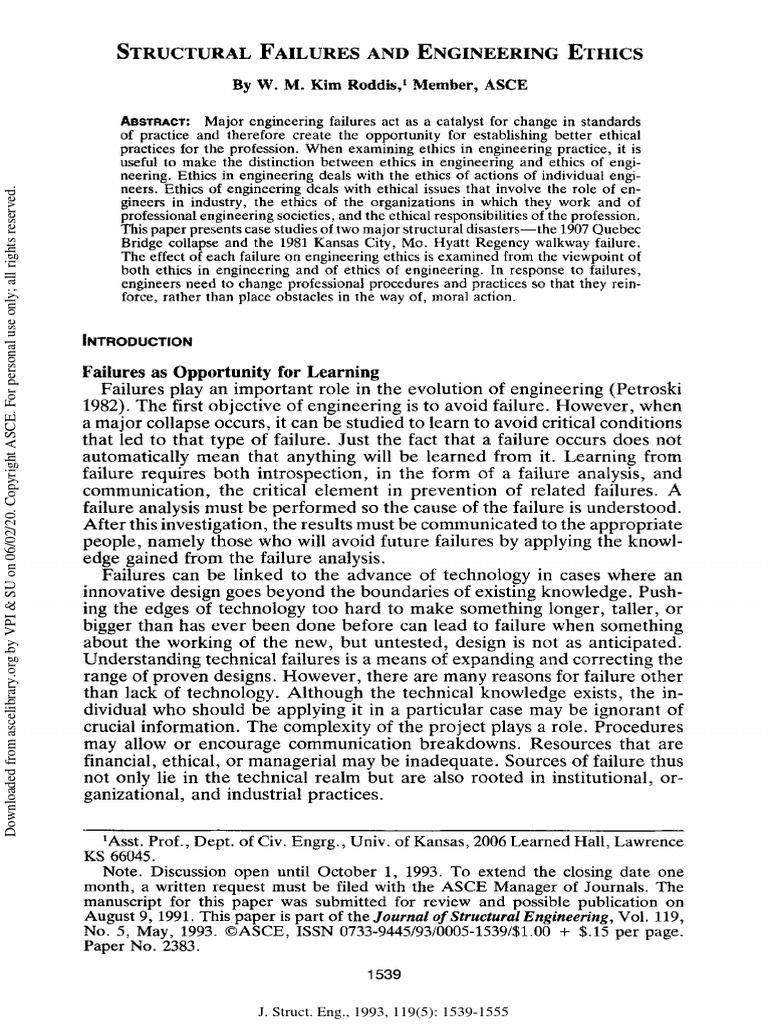 Roddis Structural Failures and Engineering Ethics | PDF | Truss | Buckling