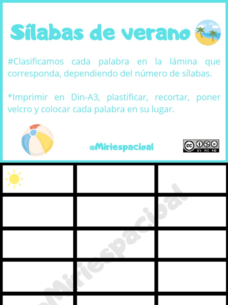 Sílabas de Verano | PDF