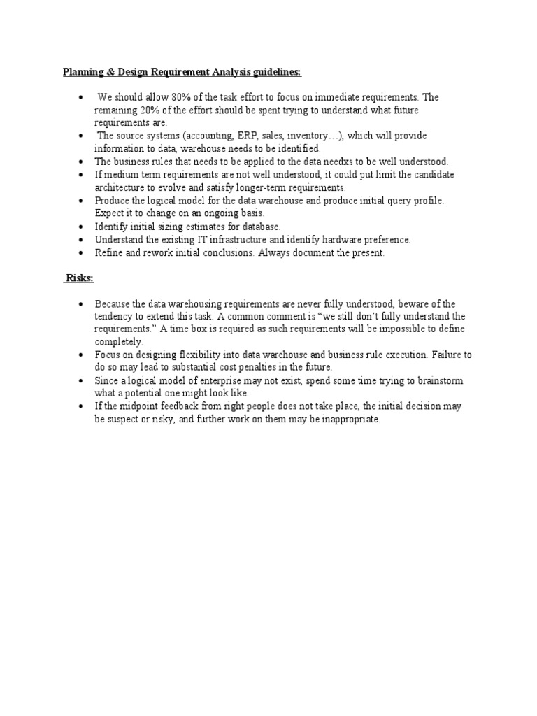 Guidelines Data Warehousing Design | PDF | Data Warehouse | Databases