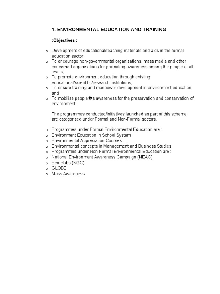 Environmental Education and Training | PDF | Social Science