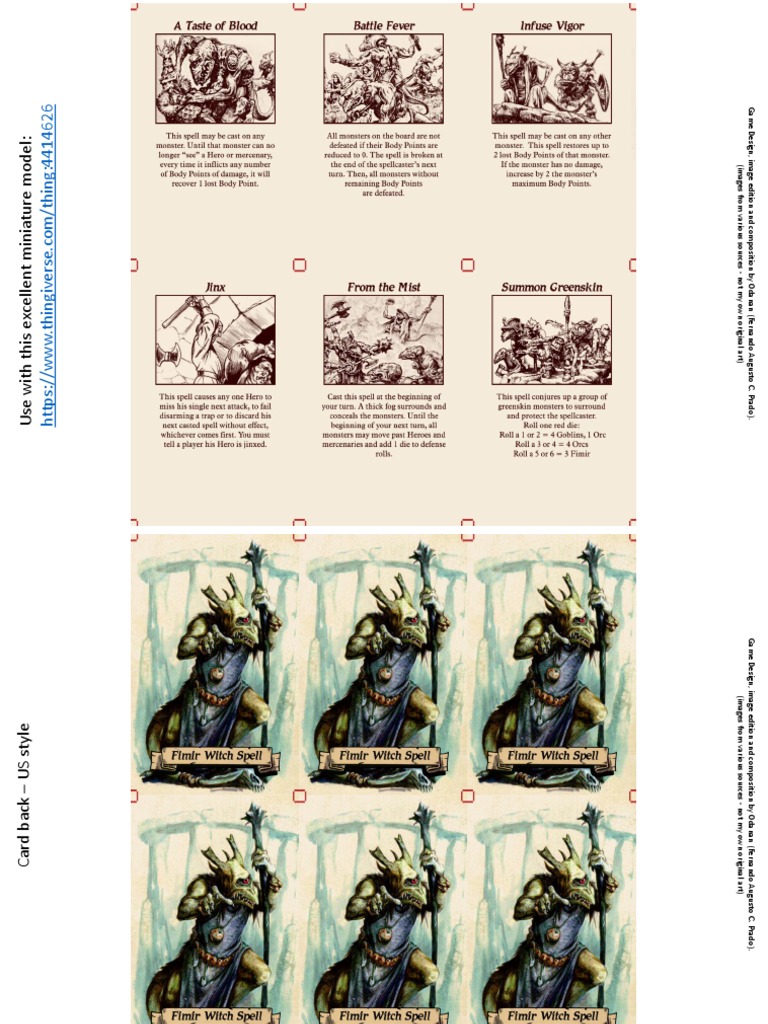 Fimir Miniature Card Designs for Heroquest | PDF | Sports & Recreation