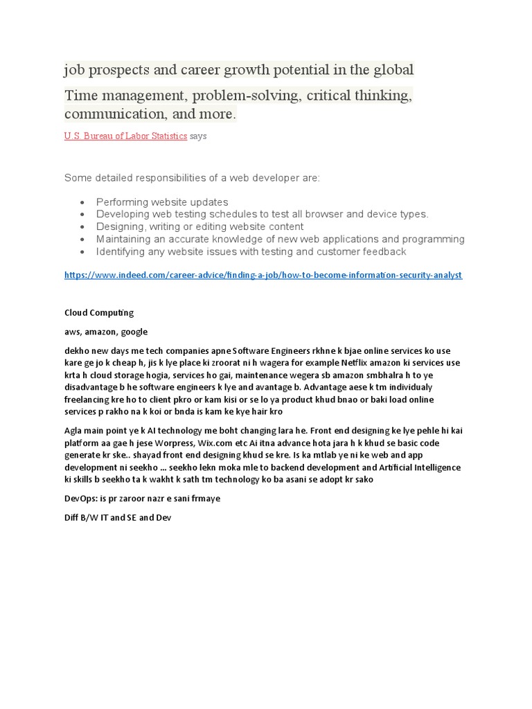 Job Prospects and Career Growth Potential in The Global Time Management ...