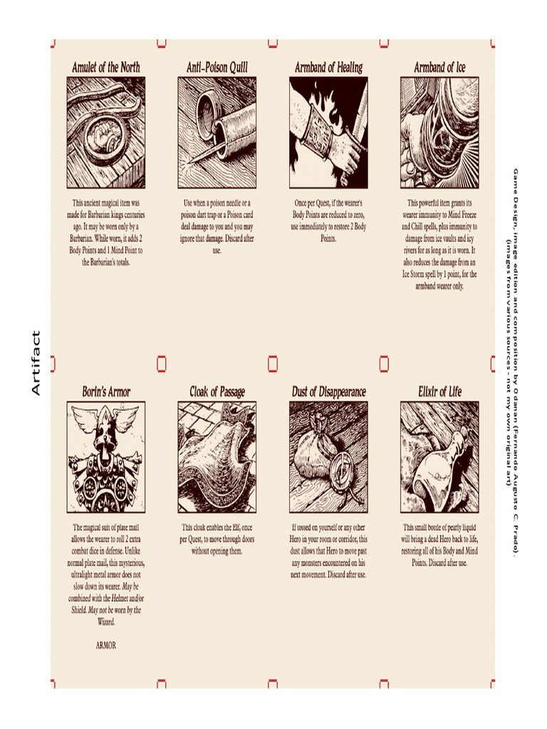 HeroQuest - Revised Artifacts | PDF