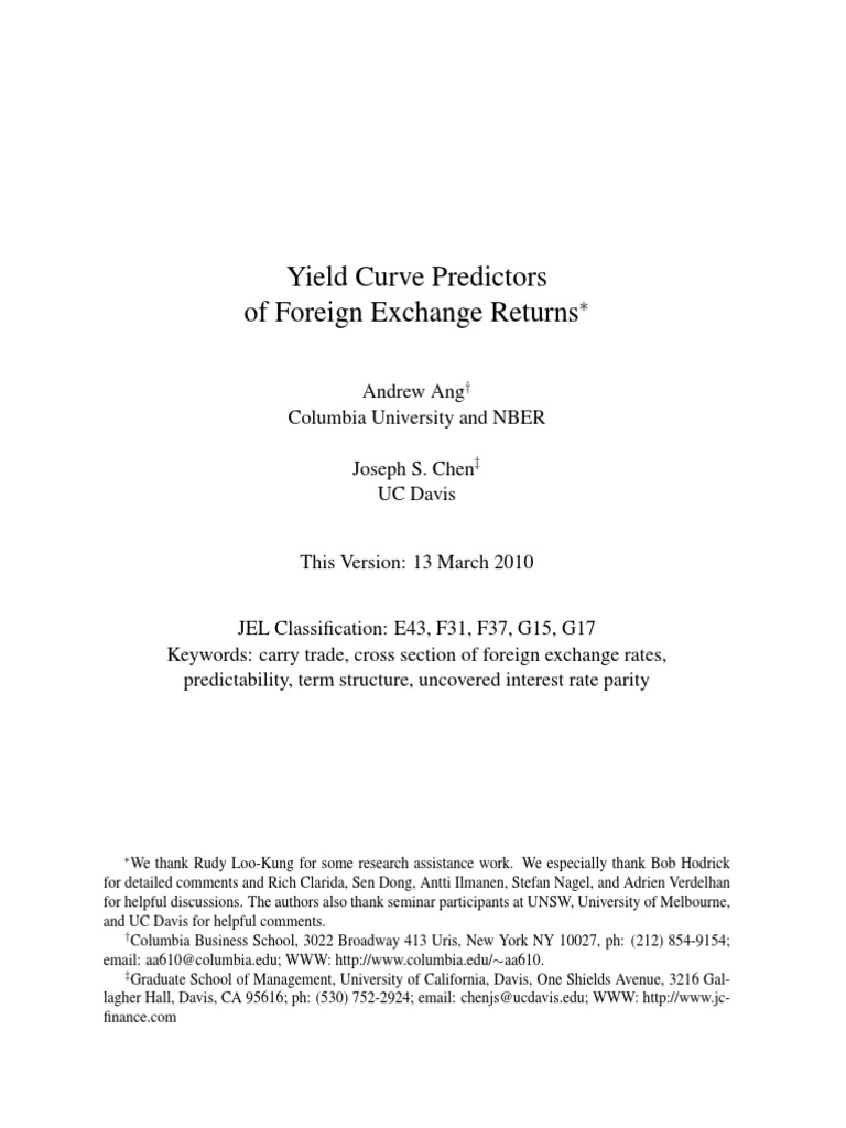 Yield Curve and FX | PDF | Yield Curve | Exchange Rate