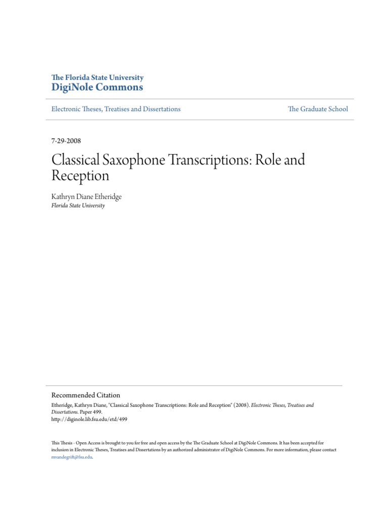 Classical Saxophone Transcriptions Role | PDF | Saxophone | Composers