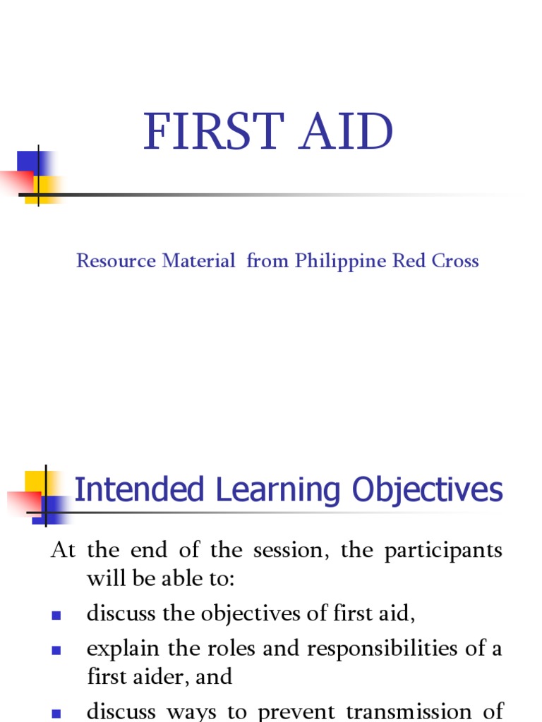 First Aid: Resource Material From Philippine Red Cross | PDF | First ...